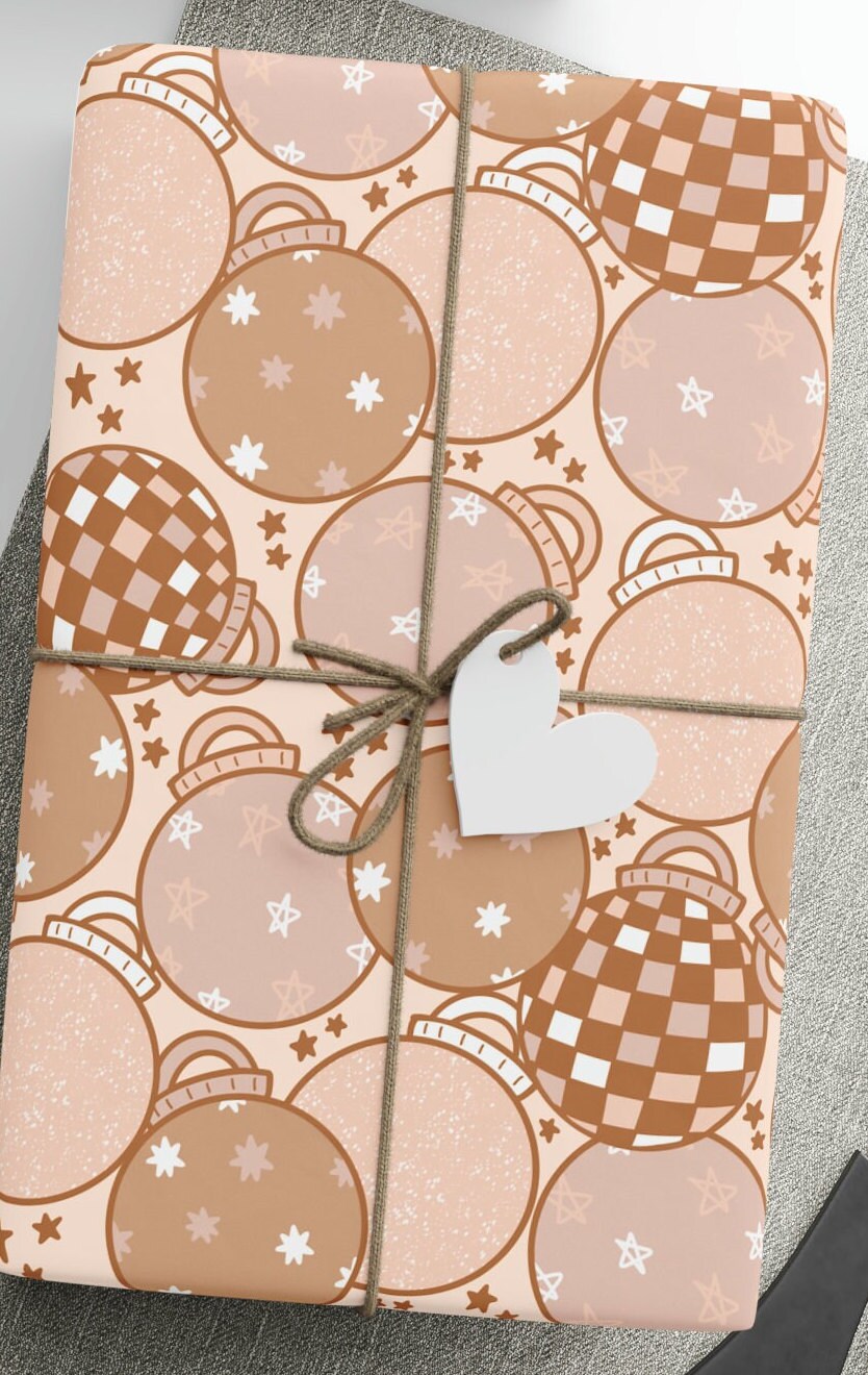 Neutral Christmas Gift Wrapping Paper Roll Aesthetic - Etsy
