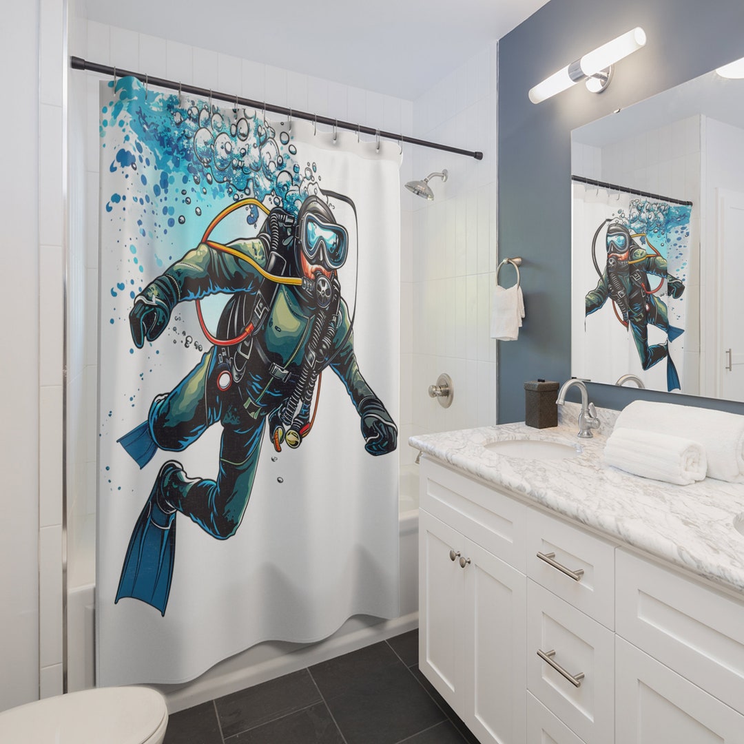 Scuba Shower Curtains, Scuba Shower, Diving Gifts, Scuba Gifts, - Etsy