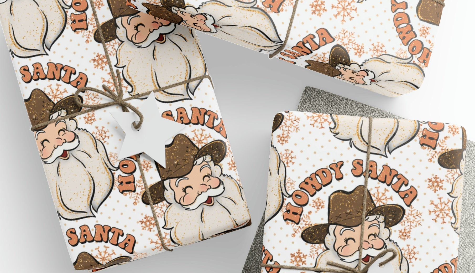 Cowboy Santa Gift Wrapping Papers, Western Santa Gift Wrapping Paper ...