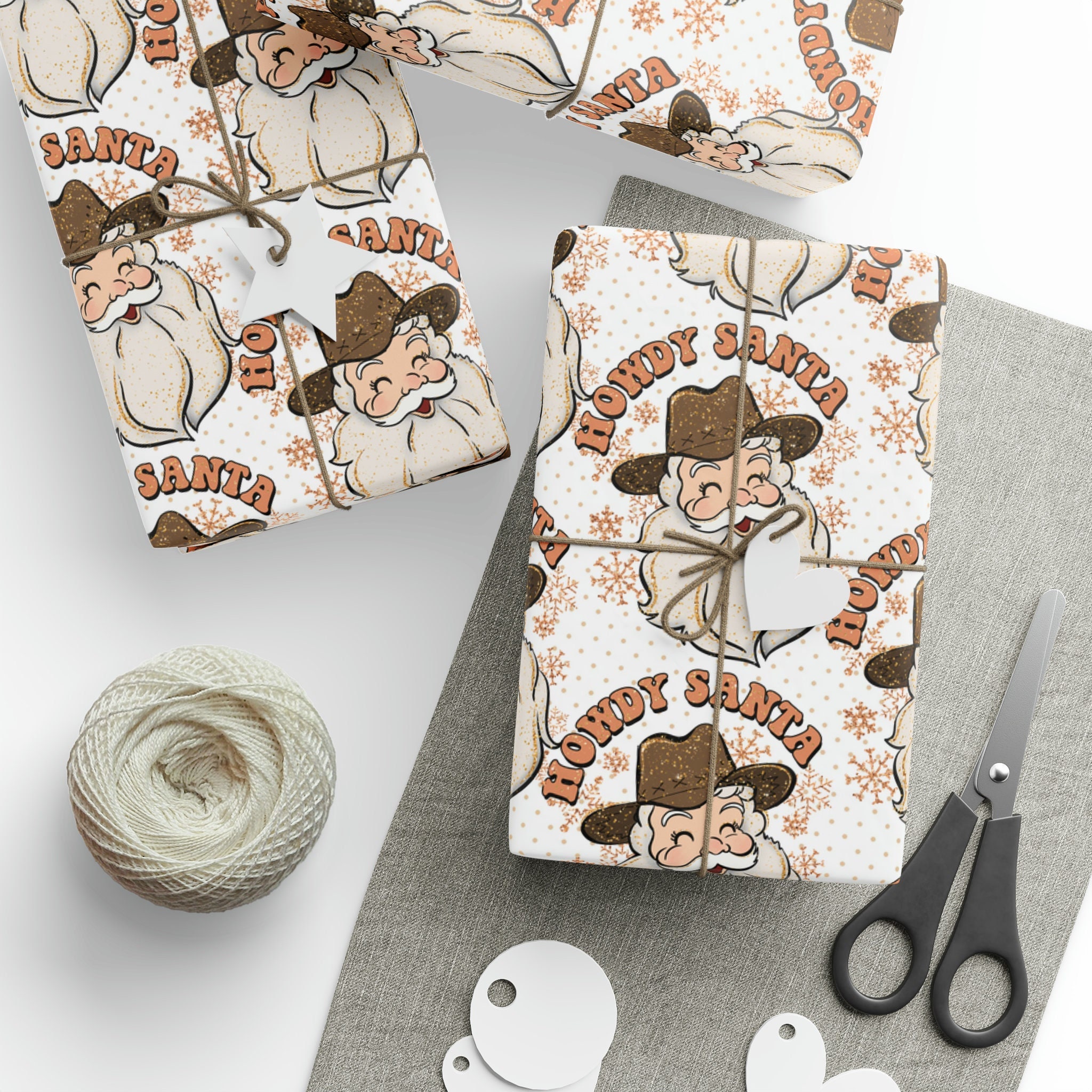 Cowboy Santa Gift Wrapping Papers, Western Santa Gift Wrapping Paper ...