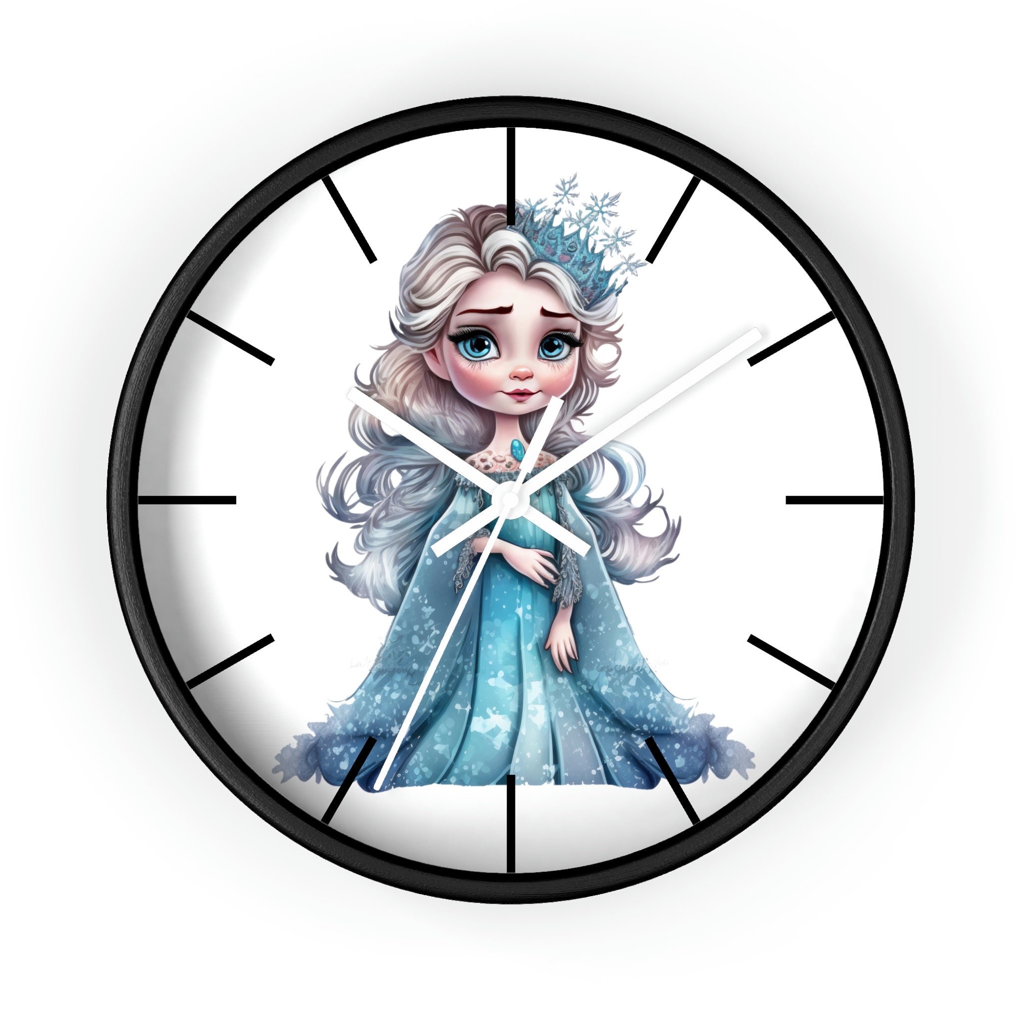 Princess Wall Clock, Princes With Crown Clock, Winter Princess Clock ...