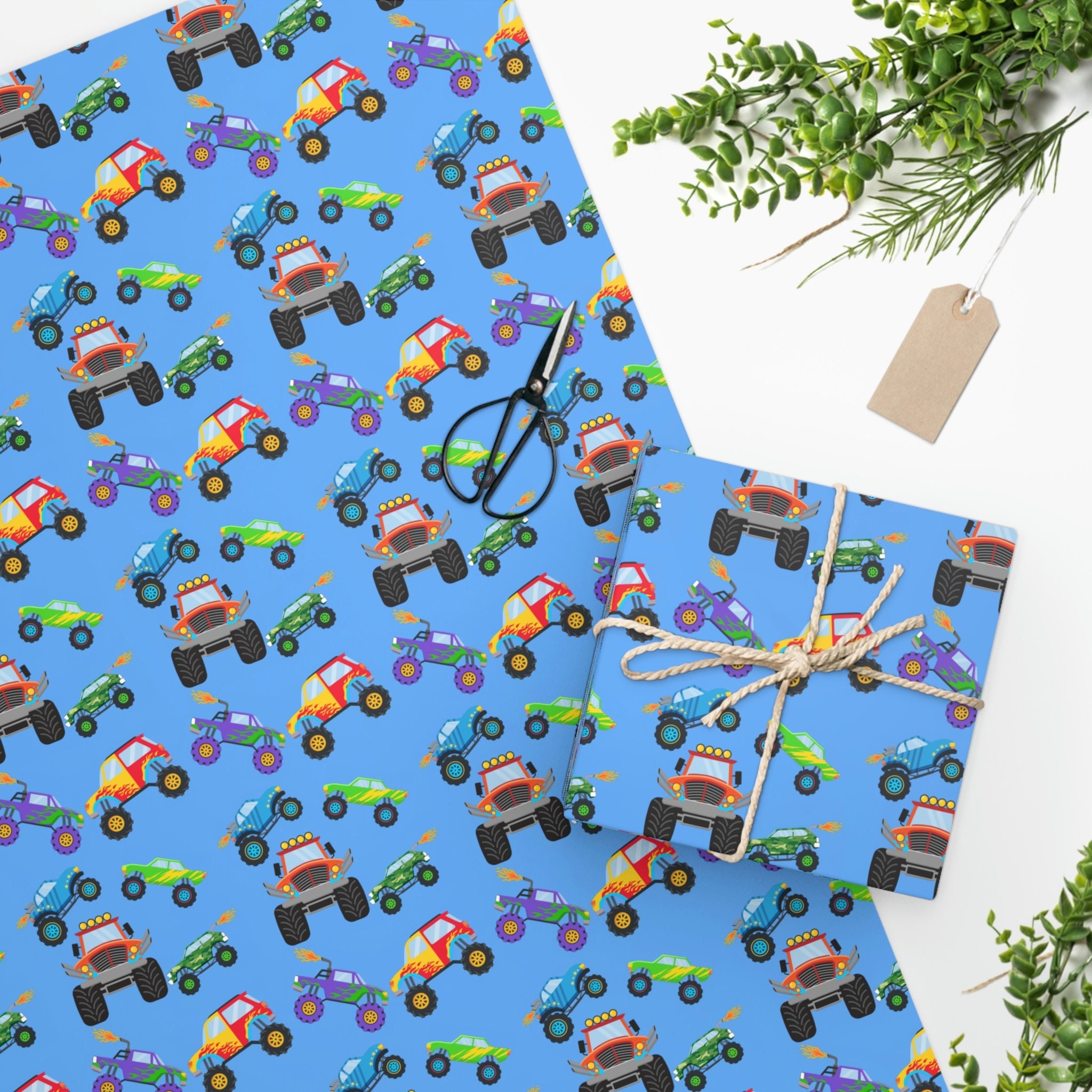 Monster Truck Wrapping Paper Monster Truck Birthday Wrapping - Etsy