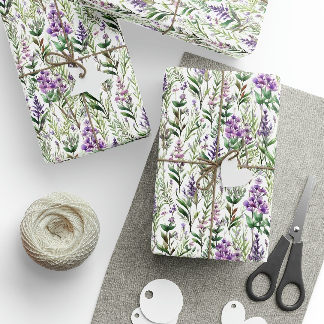 Lavender Watercolor Wrapping Paper , Lavender Gift Wrapping Paper ...