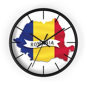 Romania Wall Clock, Romania Flag Wall Clock, Romania Flag Clock 10" - Etsy