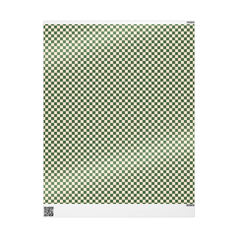 Green & Cream Checkered Gift Wrapping Paper Roll, Checkered Gift ...