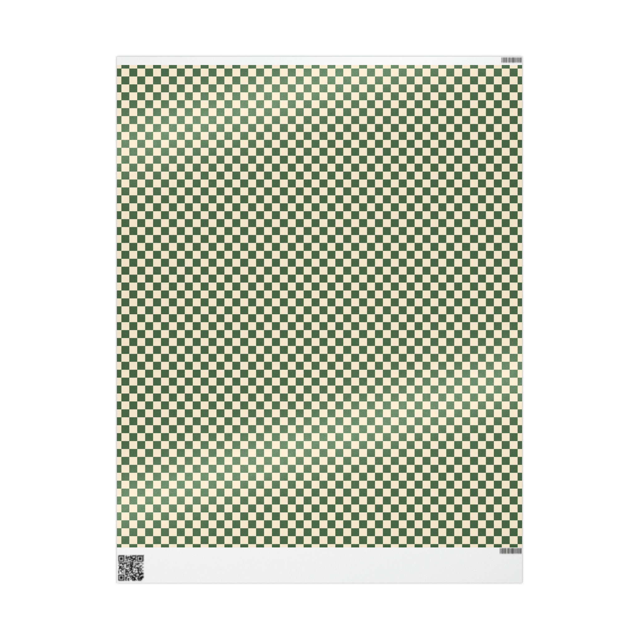 Green & Cream Checkered Gift Wrapping Paper Roll, Checkered Gift ...