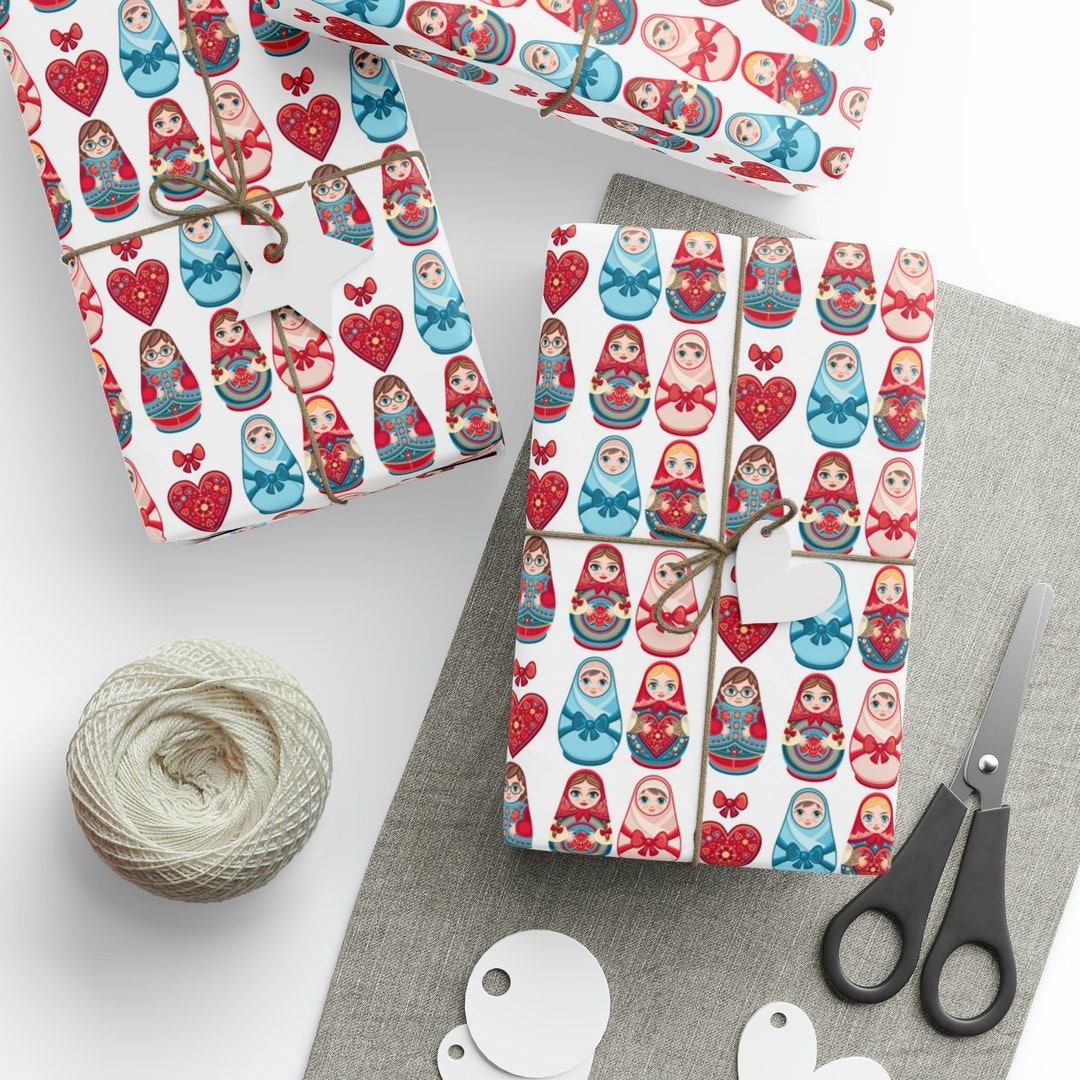 Matryoshka Dolls Gift Wrapping Paper , Nesting Dolls Gift Wrapping ...