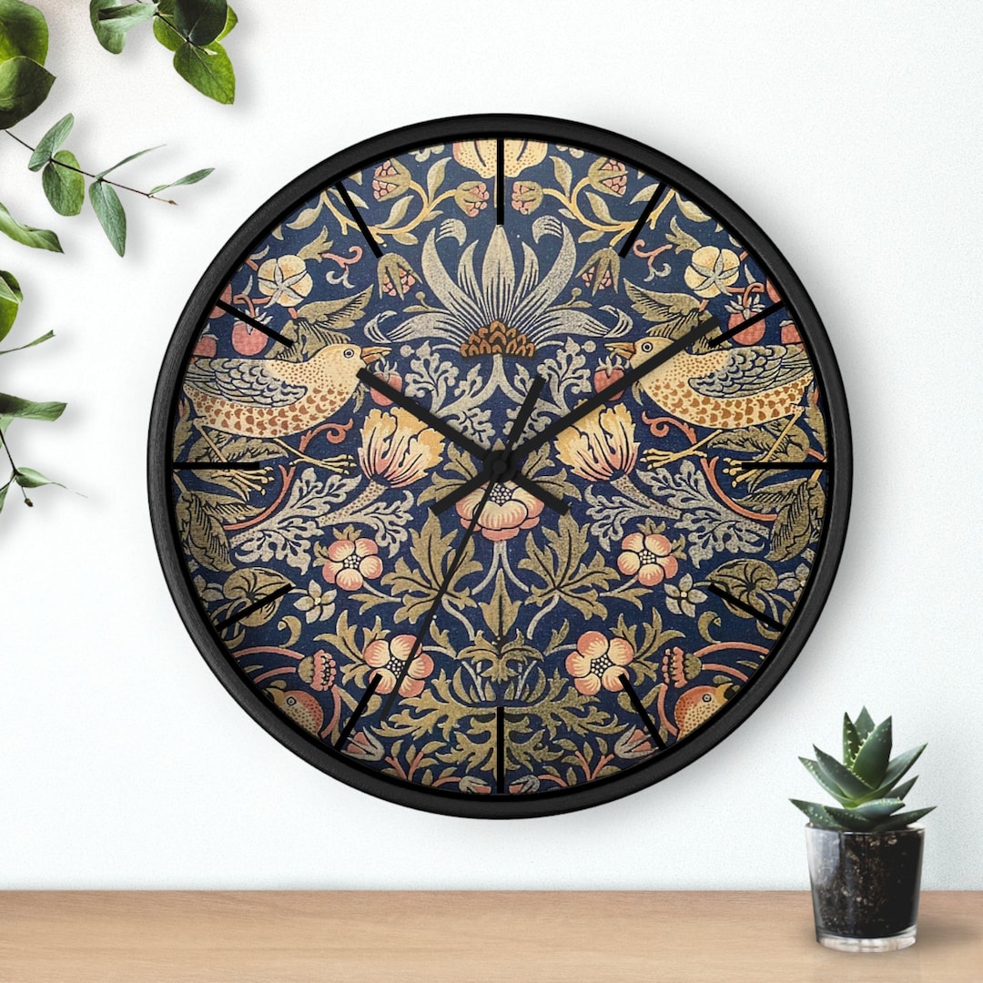 Vintage William Morris Strawberry Thief Wall Clock, William Morris Wall ...