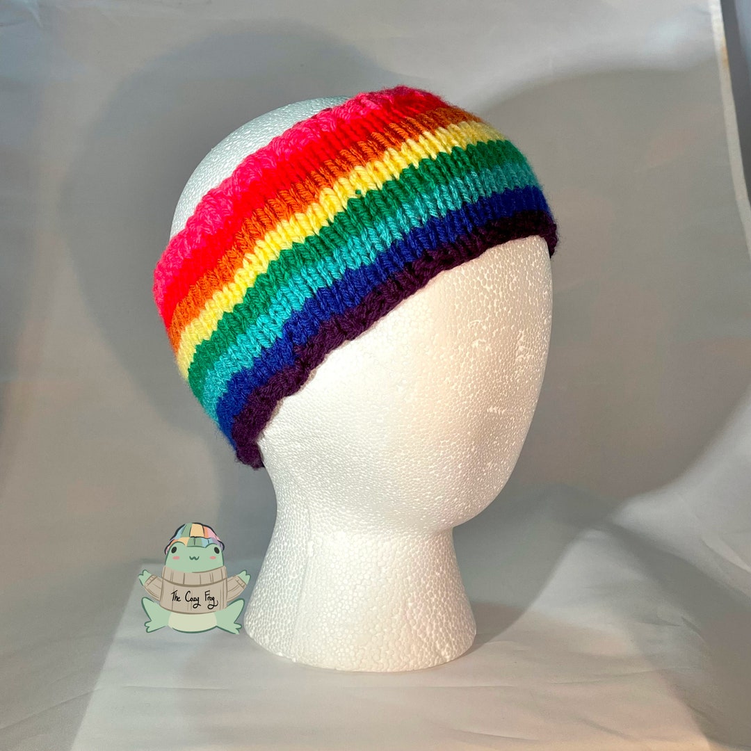 Baker's Original Rainbow Pride Flag Knitted Headband/earwarmer - Etsy