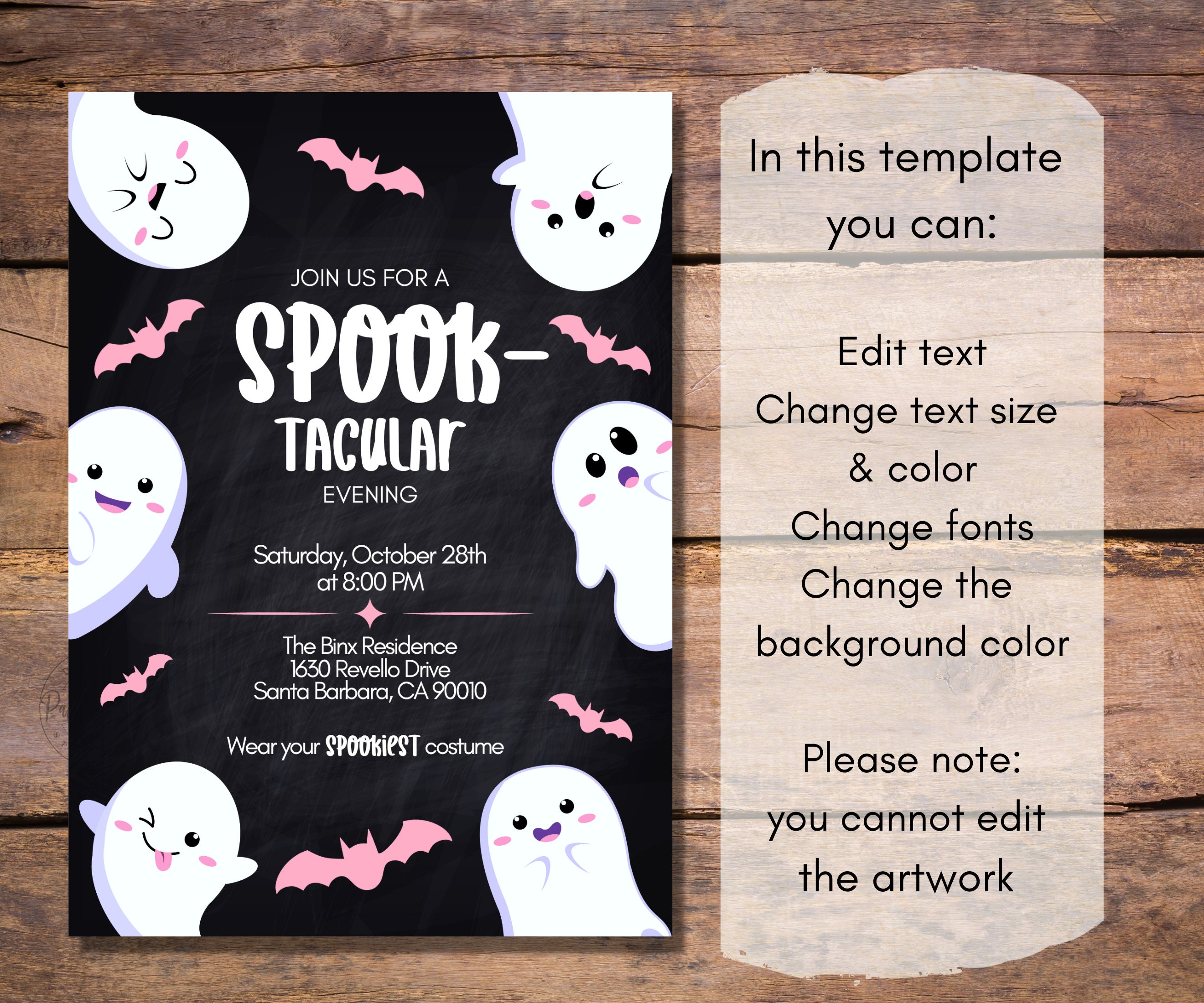 Halloween Spook-tacular Party Invitation, Digital Download October ...