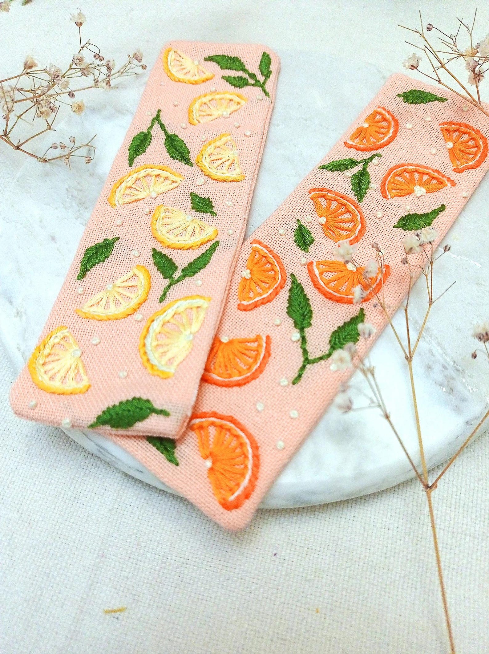 PDF Pattern Bookmark Citrus - Embroidery Designs - DIY Embroidered ...