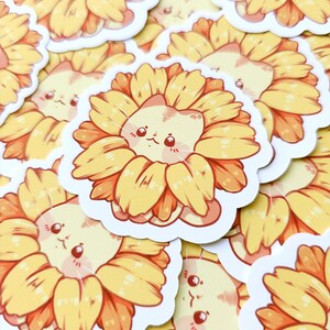 Sunflower Cat Vinyl Sticker ~ Little Lion ~ Cute Sticker - Etsy