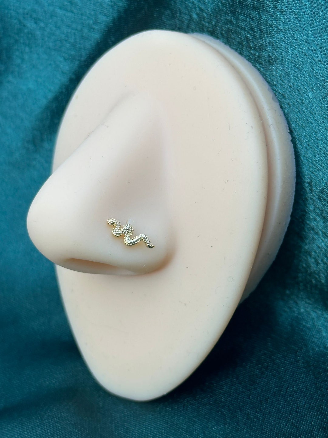 Snake Studs, Snake Jewels, Snake Nose Studs,silver Studs,silver Snake Nose Stud L Shaped,gold ...