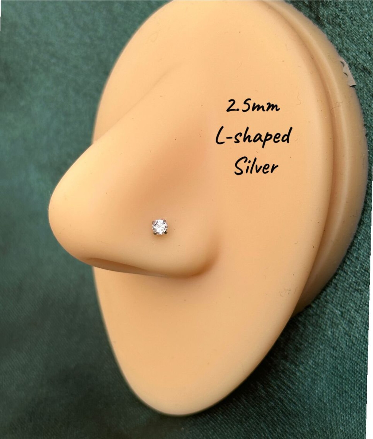 Tiny Silver Cycle Nose Stud, Silver Circle, L Shaped Nose Stud,20gauge ...