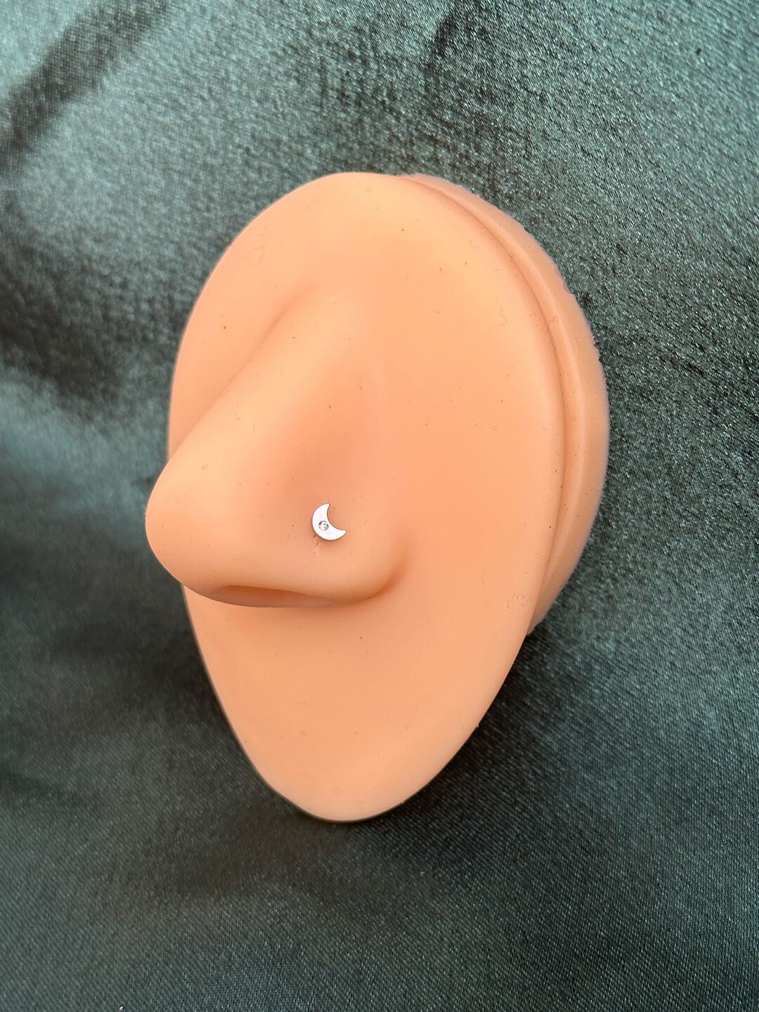 L Shaped Moon Nose Stud, Silver Stud,nose Stud,nose Piercing,3mm Moon Stud,tiny Nose Studs,nose ...