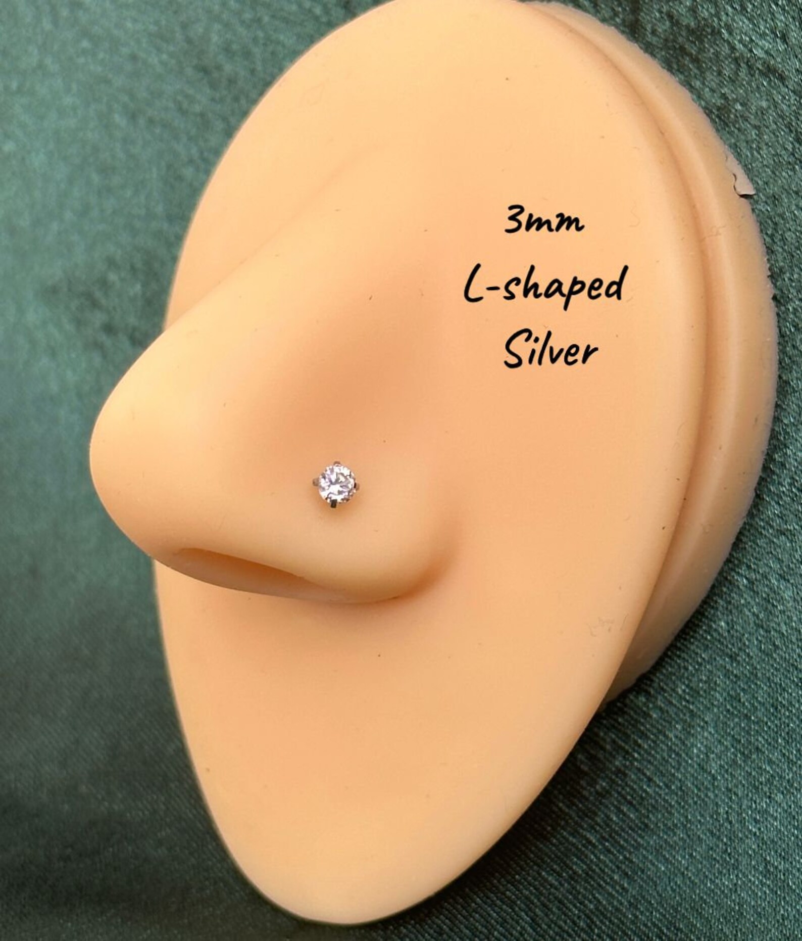 Tiny Silver Cycle Nose Stud, Silver Circle, L Shaped Nose Stud,20gauge ...