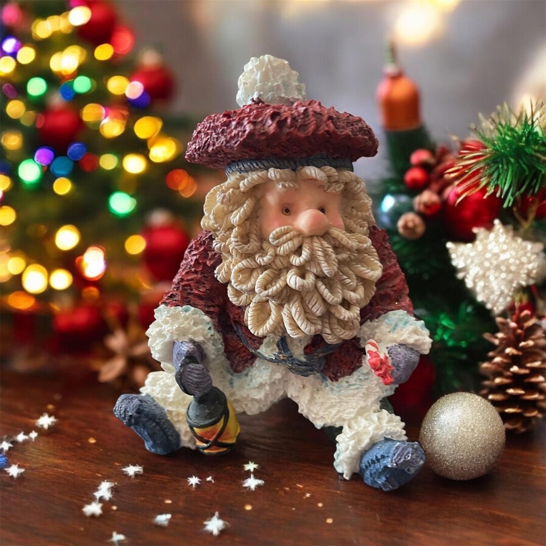 Vintage 90s Tabletop Santa Figurine - Etsy