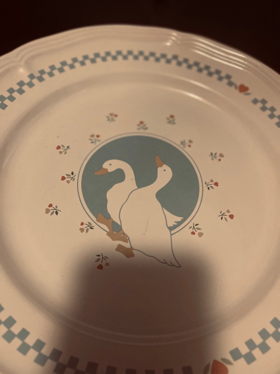 Vintage 80s Moonlight Stoneware heart Spun Platter - Etsy