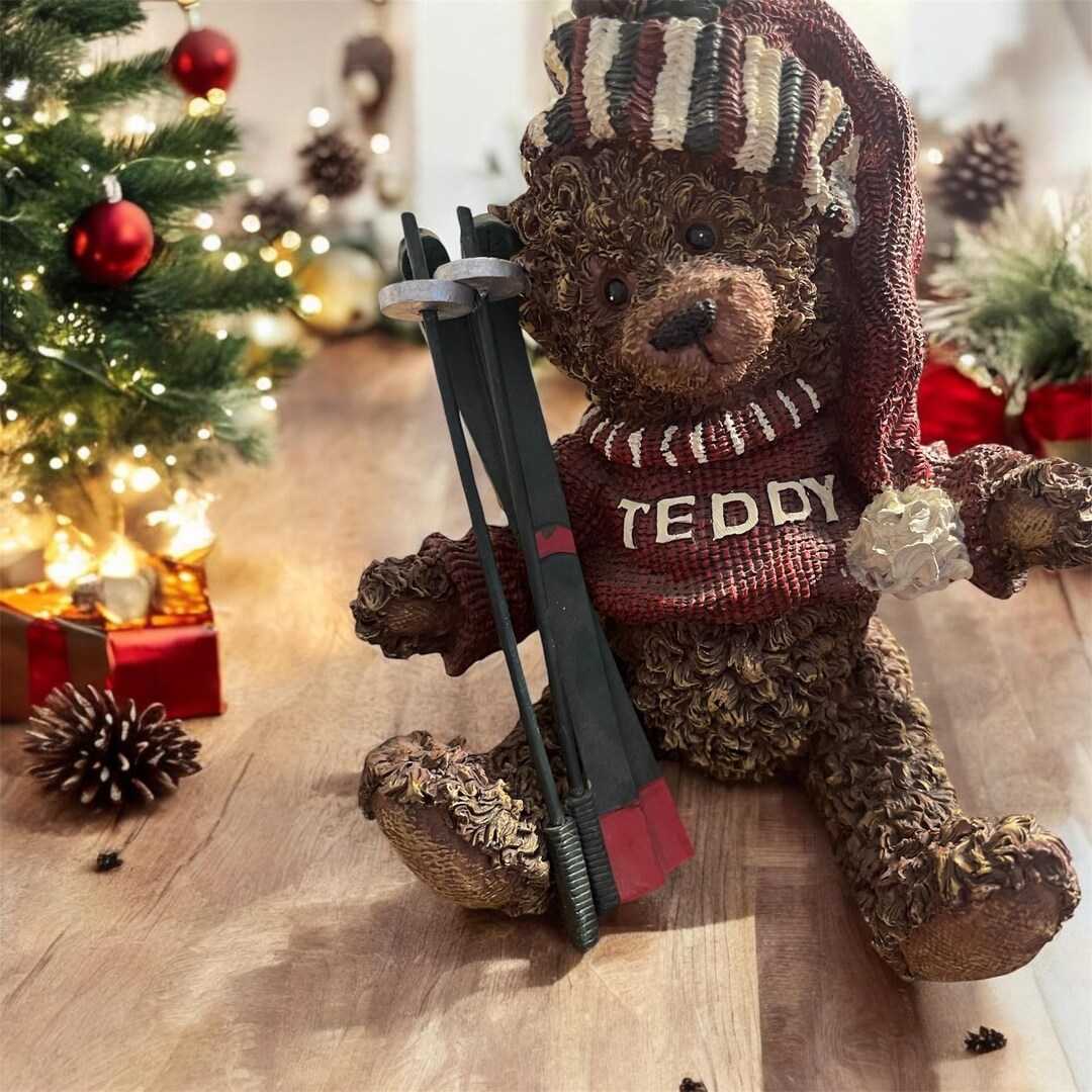 Vintage 90’s | Skiing Teddy Bear - Etsy