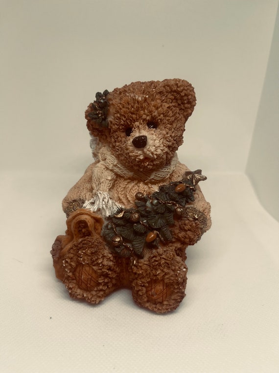 Vintage 90s Seasonal Teddy Bear Sculpture Etsy Canada