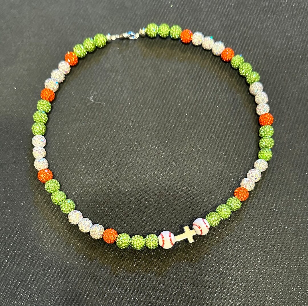 Rhinestone Beaded Baseball Necklace (CUSTOM SIZE) Bryce Harper Phillies ...