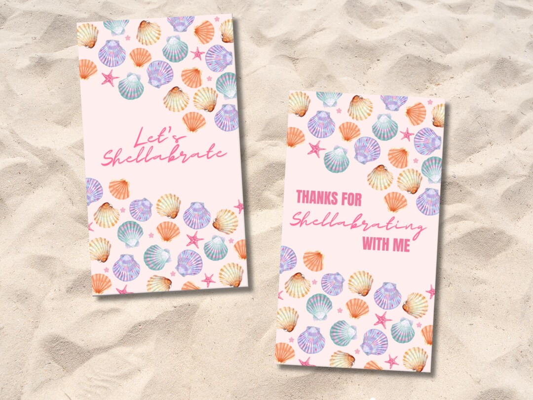 Beach Gift Tags for Wedding Favor Labels With Seashell Coastal Design ...