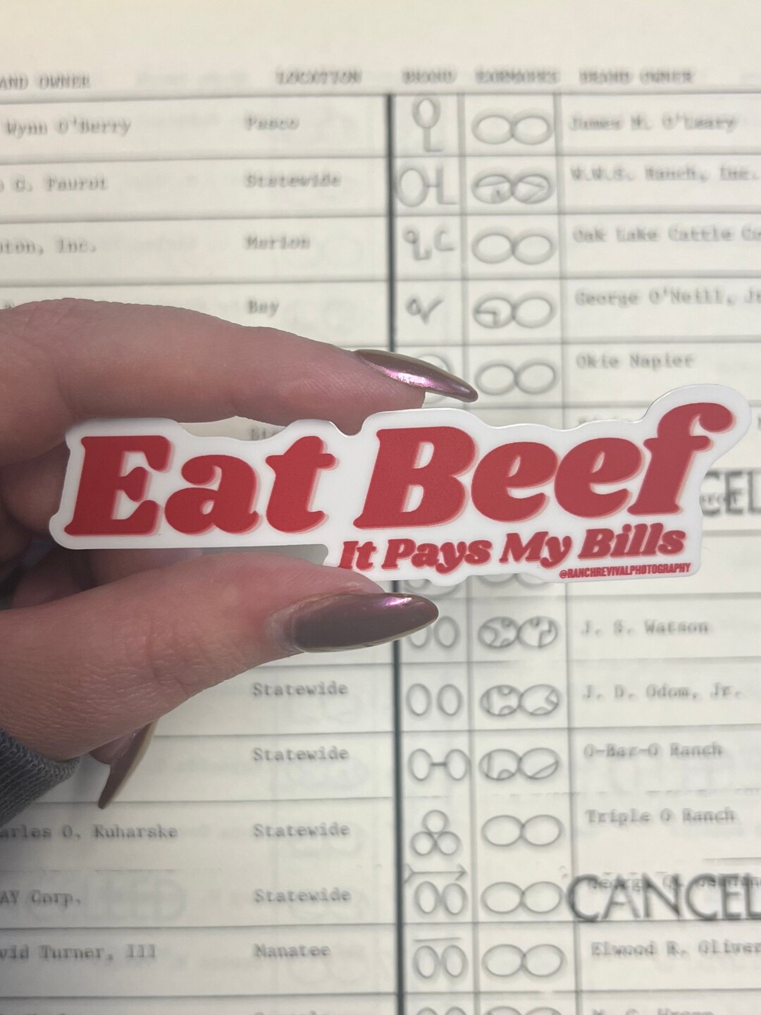 Eat Beef! It Pays My Bills Sticker - Etsy