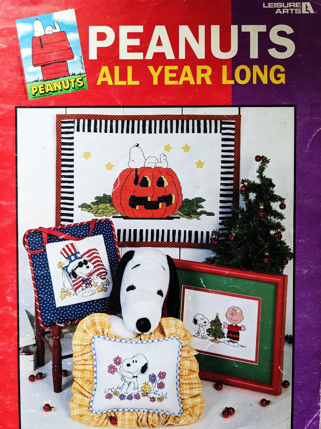 PEANUTS ALL YEAR Long Cross Stitch Pattern Booklet Snoopy Woodstock ...