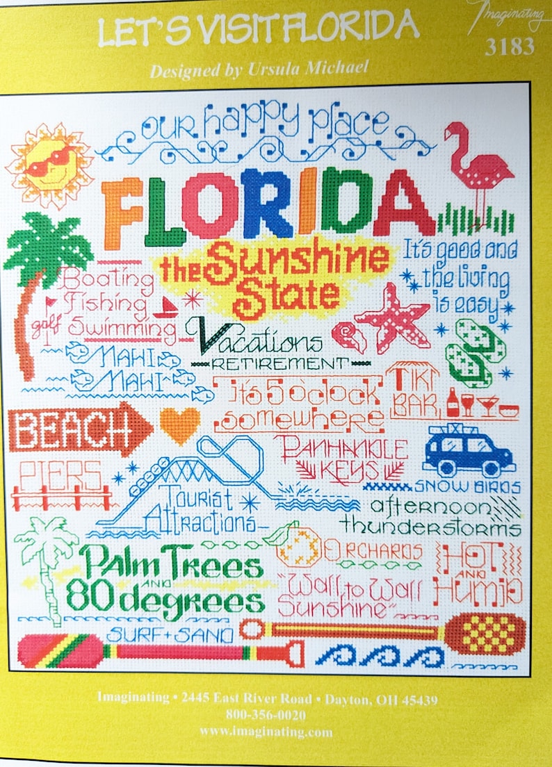Cross Stitch FLORIDA the SUNSHINE STATE New - Etsy