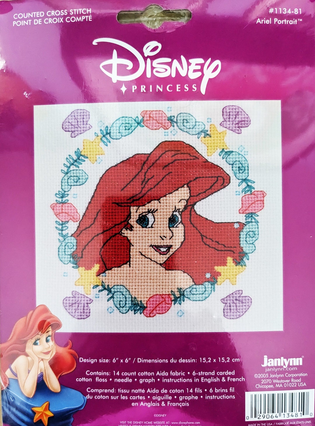 DISNEY Princess ARIEL Cross Stitch KIT Little Mermaid - Etsy
