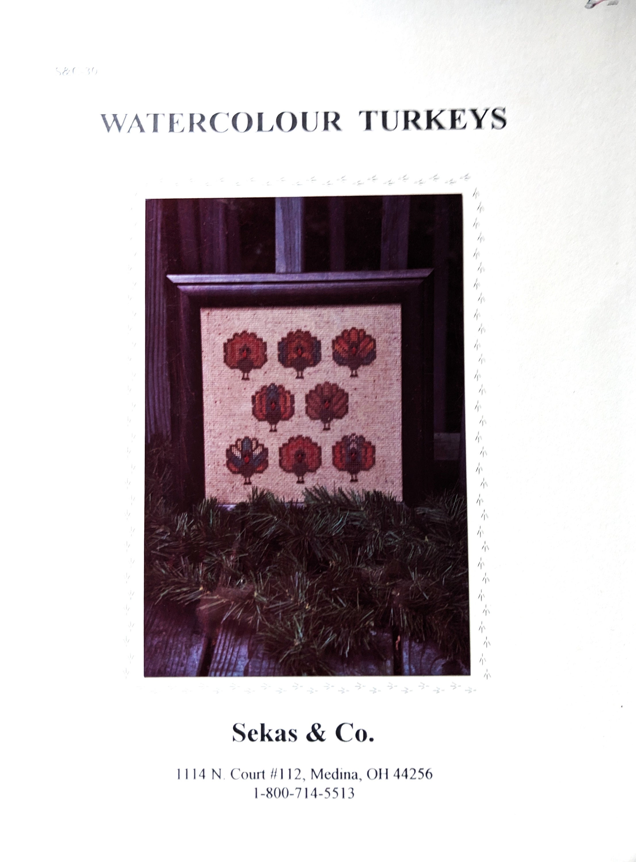TURKEY Cross Stitch Pattern Chart Thanksgiving Watercolor Turkeys - Etsy