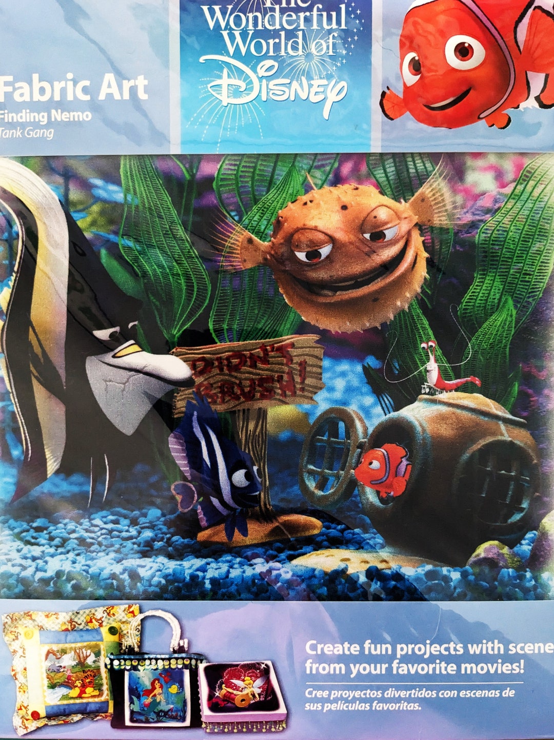 DISNEY FINDING NEMO Fabric Art Tank Gang 8.5 Inch Square - Etsy