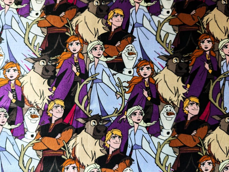 DISNEY FROZEN FABRIC Anna, Olaf, Elsa 1 Yard New - Etsy