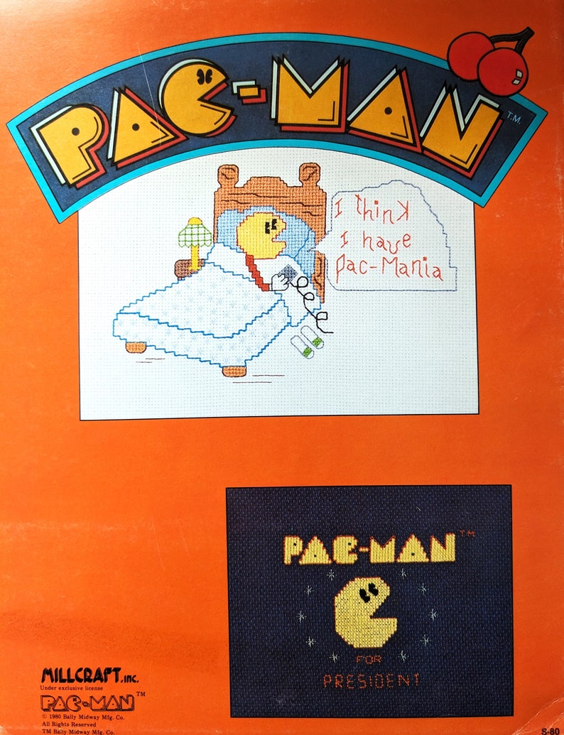 PAC MAN Cross Stitch Booklet - Etsy