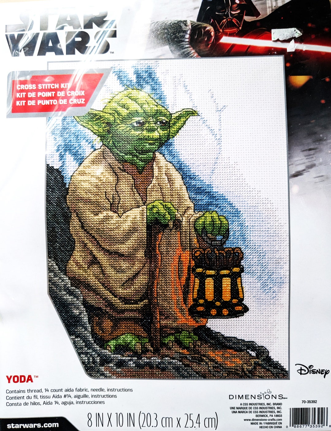 DISNEY Star Wars YODA Cross Stitch Pattern KIT New - Etsy