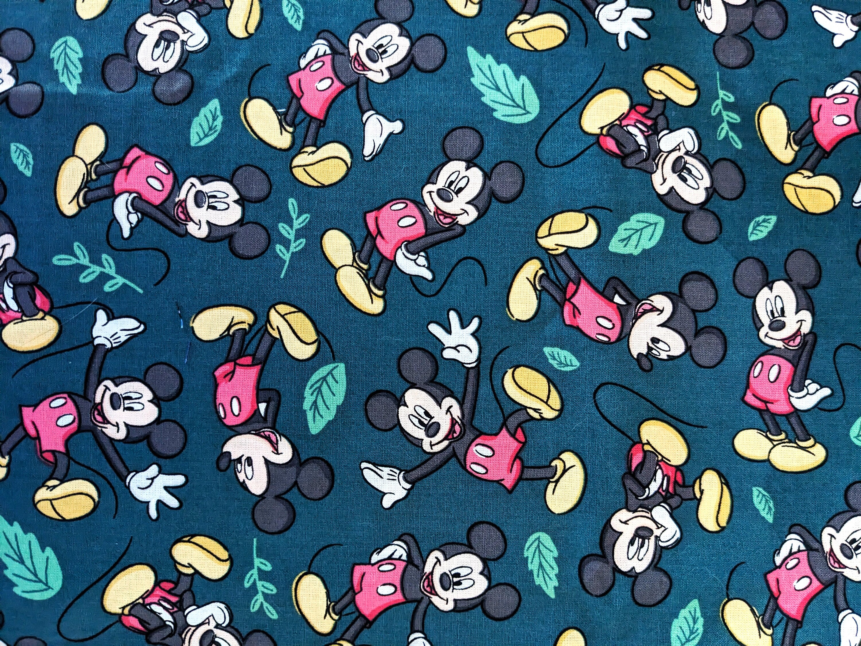 DISNEY MICKEY MOUSE Fabric Dark Green 1 Yard by 44" New - Etsy