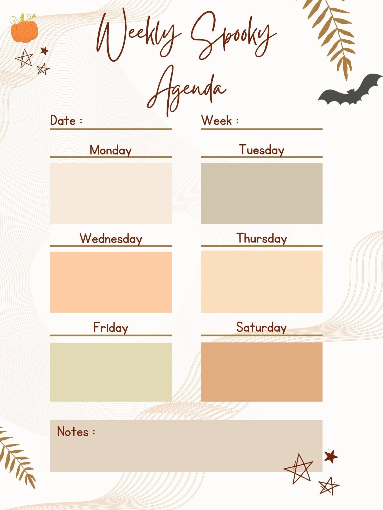 Spooky Season Printable Planner Bundle | Daily and Weekly Planner ...