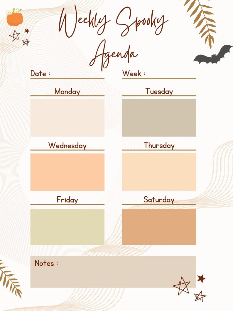 Spooky Season Printable Planner Bundle | Daily and Weekly Planner ...