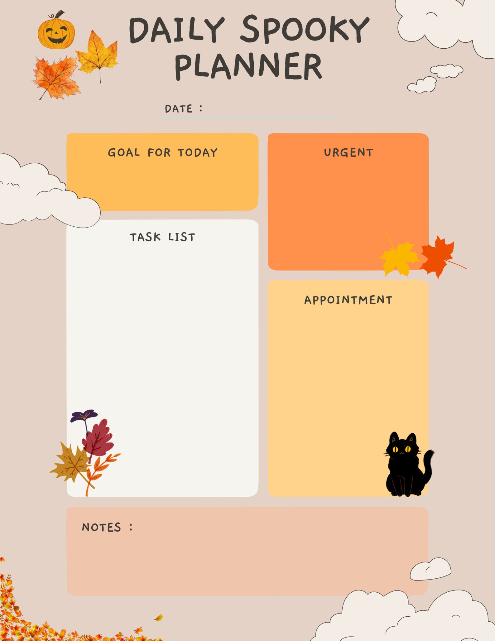Spooky Season Printable Planner Bundle | Daily and Weekly Planner ...