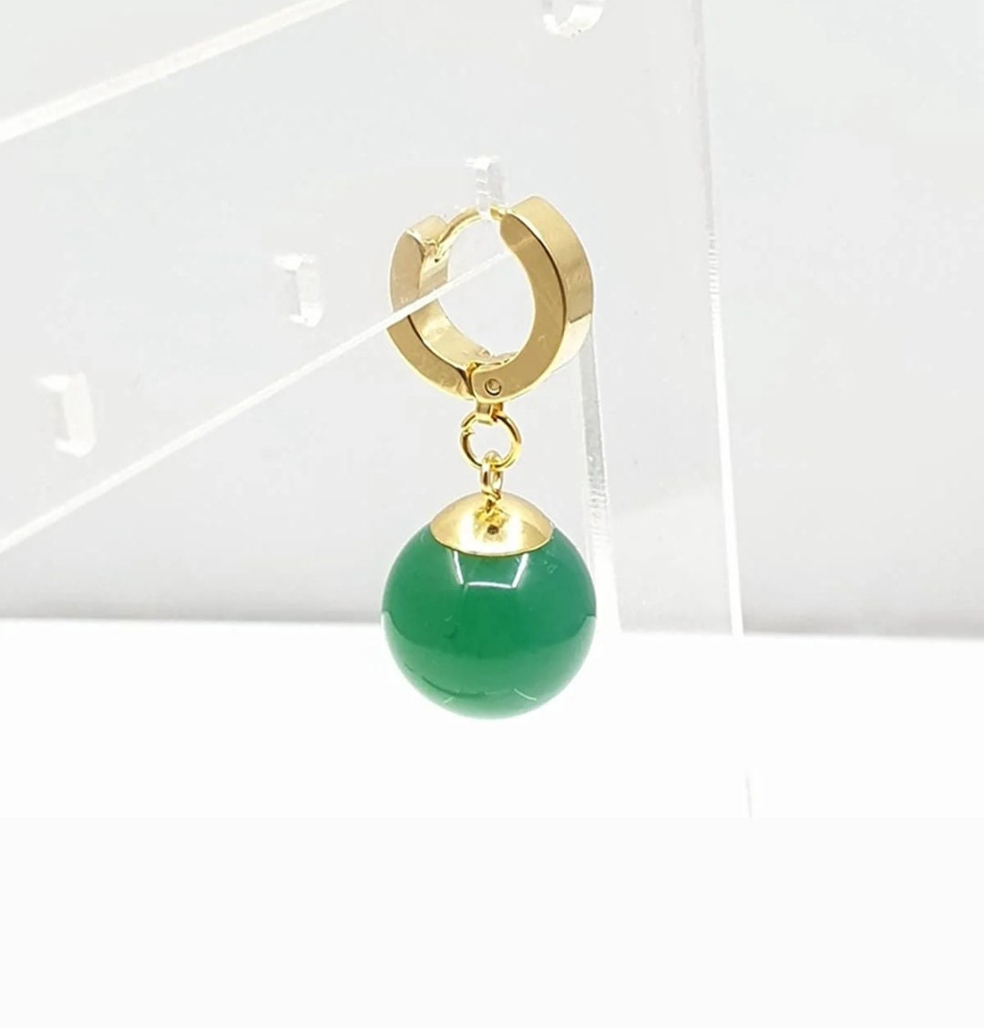 Pair of Potara Earrings Green Yellow, Natural Gemstone Earrings, Dragon ...