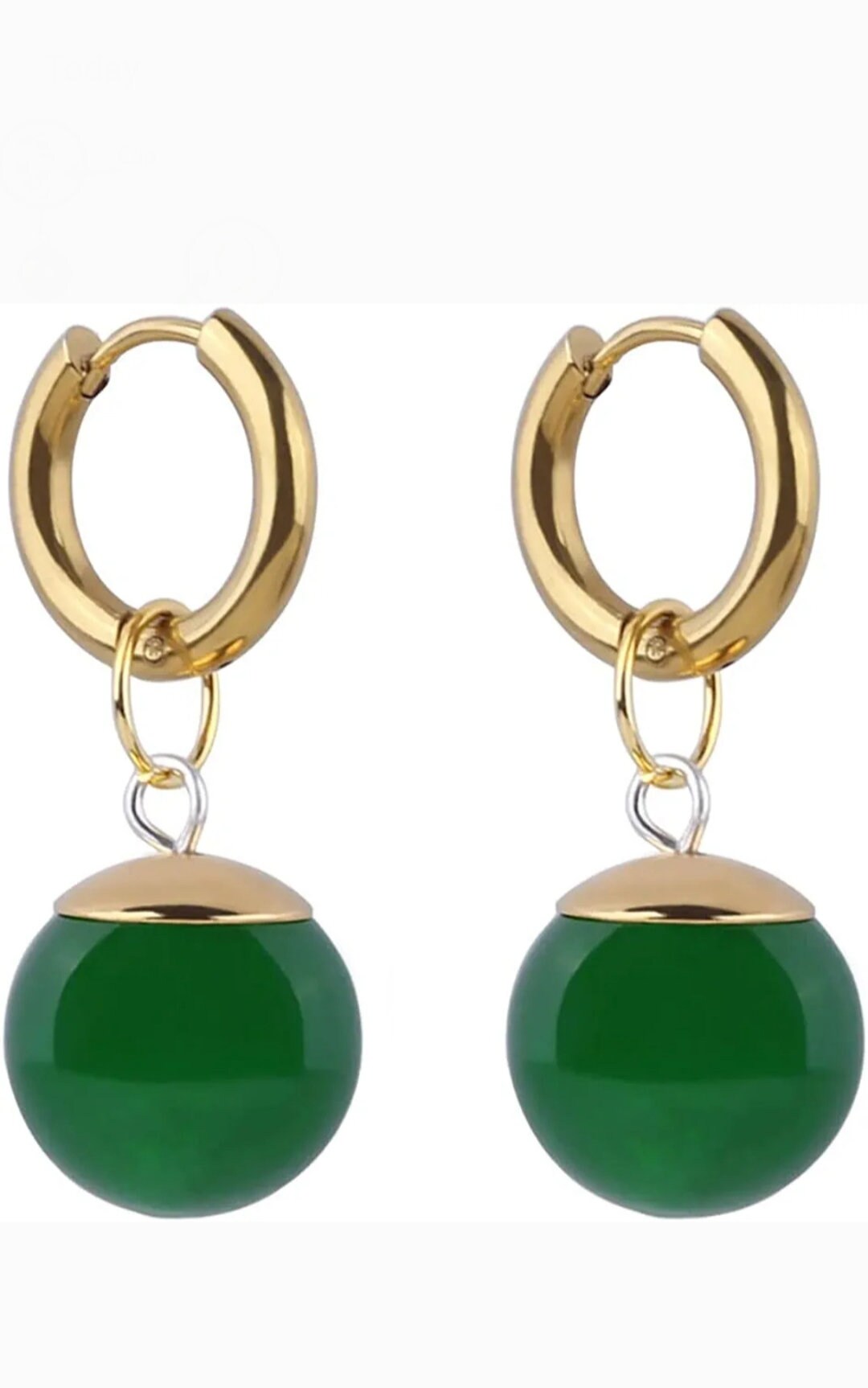 Pair of Potara Earrings Green Yellow, Natural Gemstone Earrings, Dragon ...