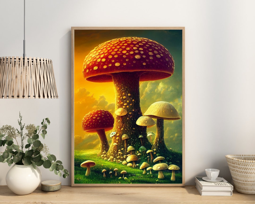 Mushroom Poster Toadstool Wall Art Botanical Prints Autumn Art Decor ...