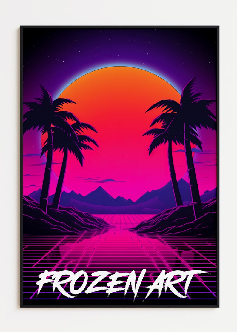 Synthwave Poster Vaporwave Poster 80s Nostalgia Retrowave Wall Art Cool ...