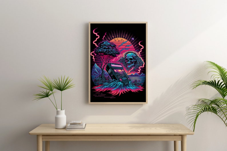 Vaporwave Poster Synthwave Wall Art Retrowave Decor 80s - Etsy
