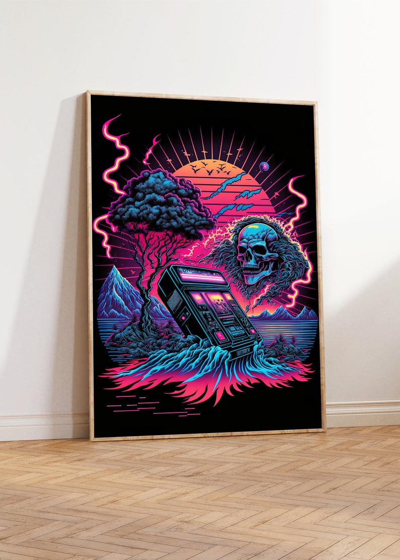 Vaporwave Poster Synthwave Wall Art Retrowave Decor 80s - Etsy
