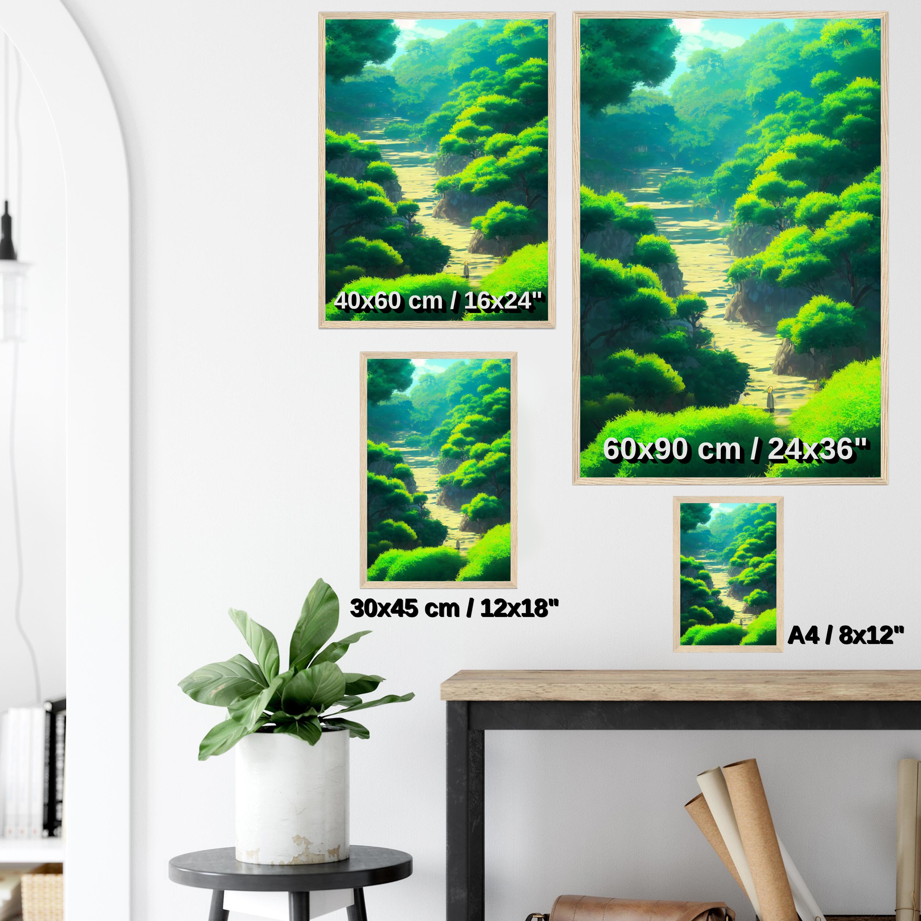 Lofi Poster Nature Anime Poster 24x36 Aesthetic Lofi Art Print Large ...