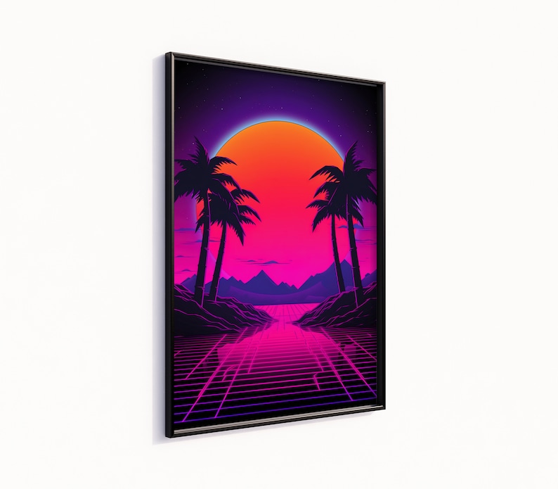 Synthwave Poster Vaporwave Poster 80s Nostalgia Retrowave Wall Art Cool ...