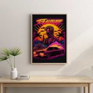 Synthwave Poster Retrowave Wall Art Vaporwave Decor 80s Nostalgia Gift ...