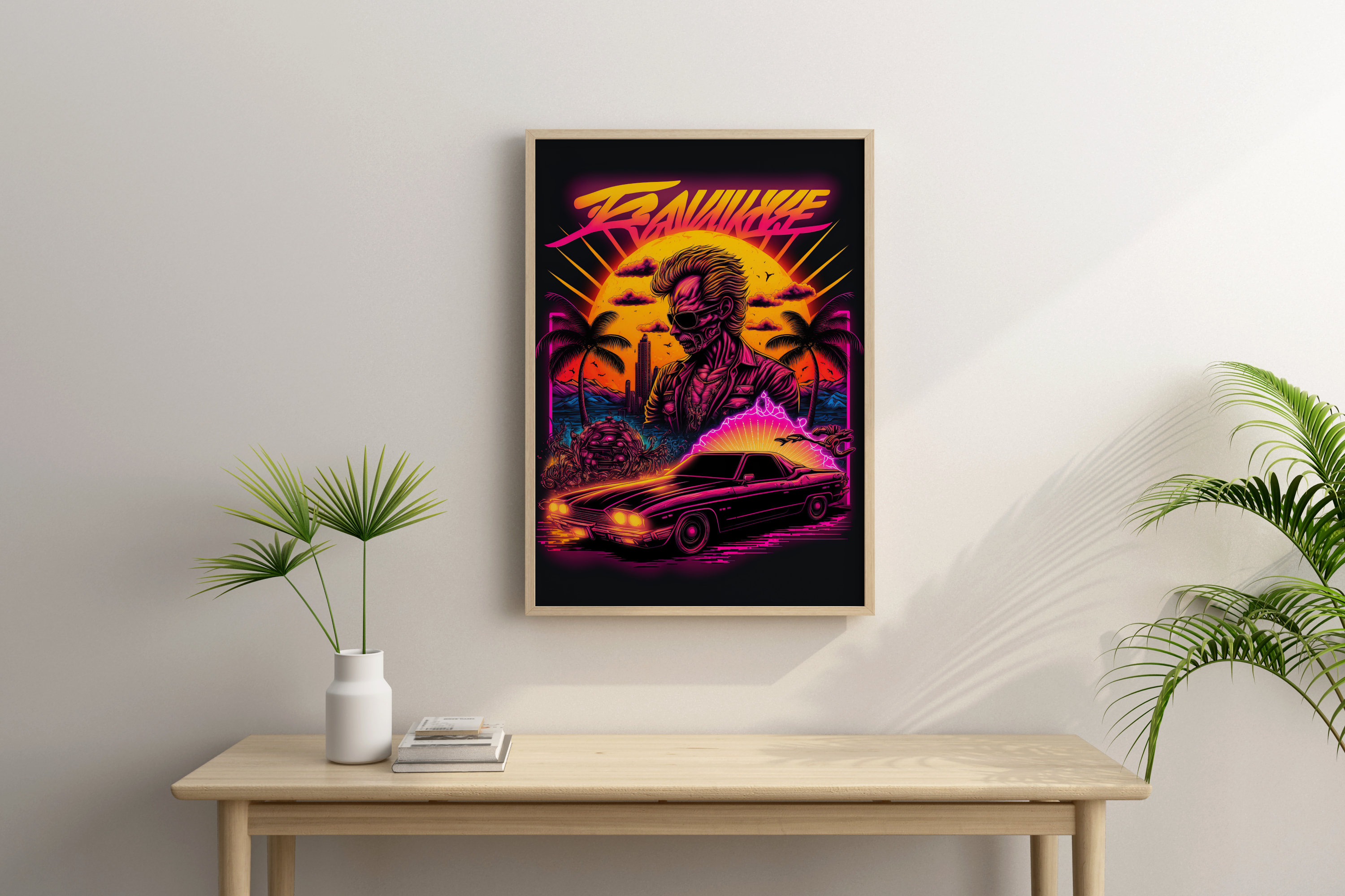 Synthwave Poster Retrowave Wall Art Vaporwave Decor 80s Nostalgia Gift ...