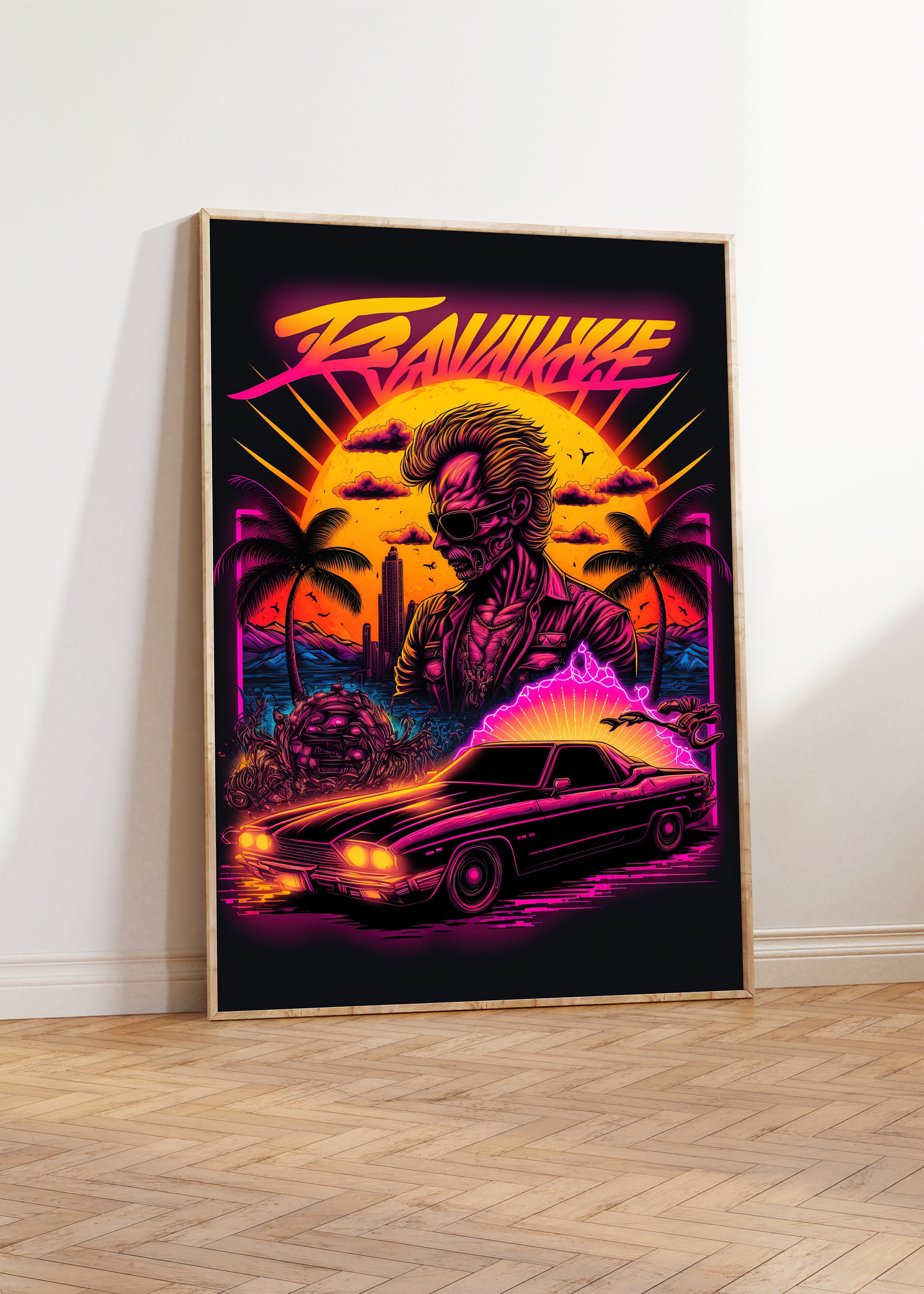 Synthwave Poster Retrowave Wall Art Vaporwave Decor 80s Nostalgia Gift ...